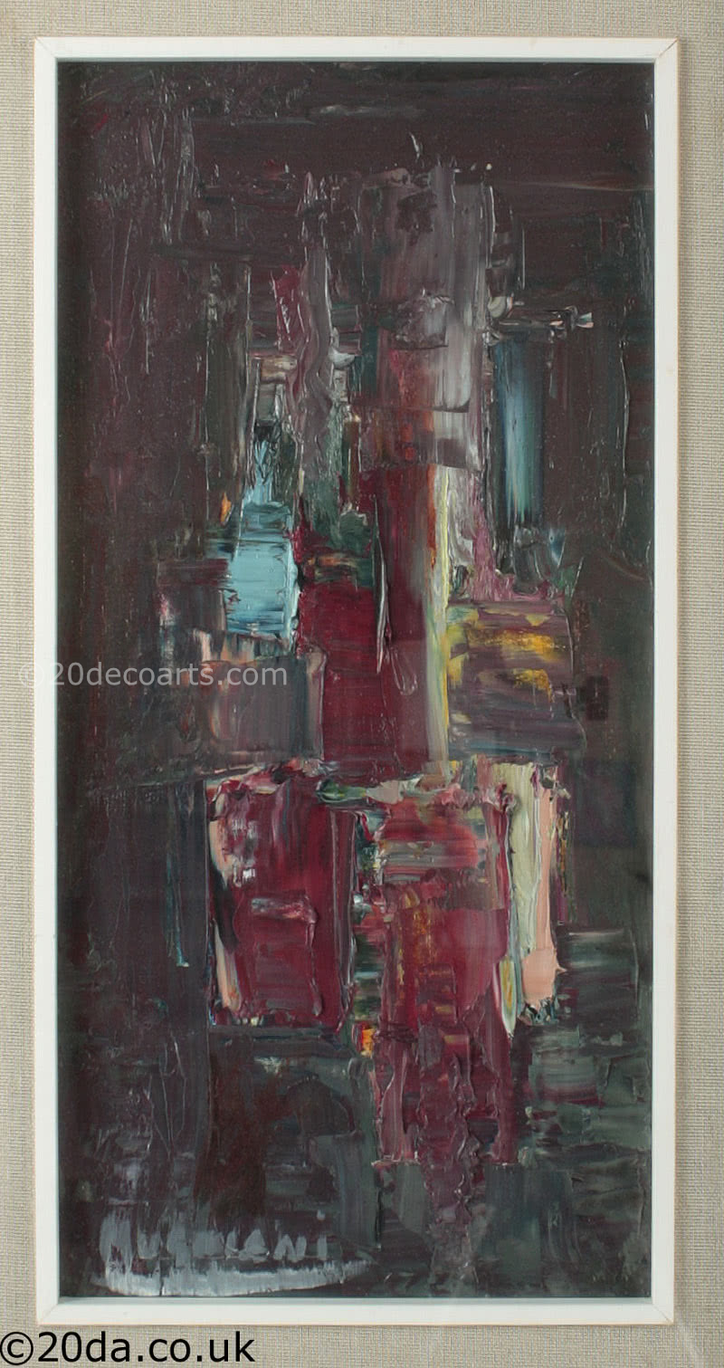 An abstract oil painting, Italy c1960. signed Mugniani| 20th Century ...